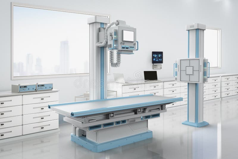 X-ray Scanner Machine for Radiology Treatment Stock Illustration ...