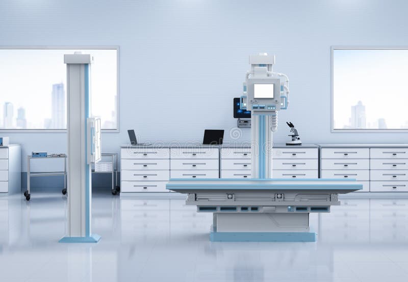 X-ray Scanner Machine for Radiology Treatment Stock Illustration ...