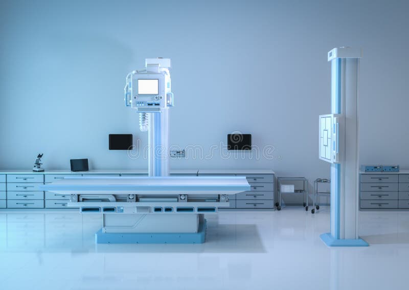 X-ray Treatment with X-ray Scanner Machine and Model Patient Stock ...