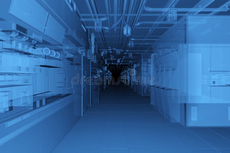 X-ray Semiconductor Manufacturing Factory or Laboratory Interior with ...