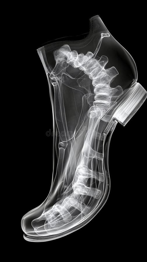 X Ray of Shoe Showcasing Its Flexibility and Structure in Detail Stock ...