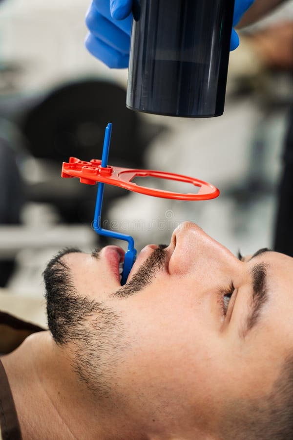 X-ray Teeth Scanning Process. Dentist Uses X-ray Hardware To Analyze ...