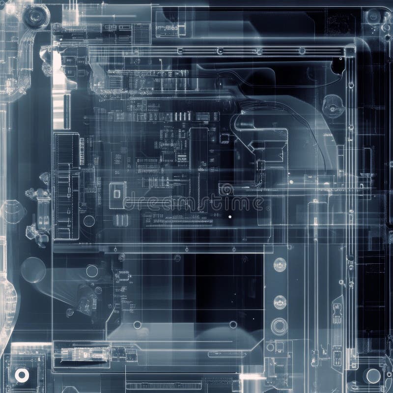 X-ray View of Circuit Board Components and Electrical Design Stock ...