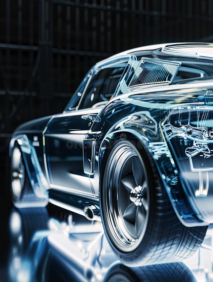 X-Ray View of Classic Car Engineering, Displaying Internal Mechanics ...