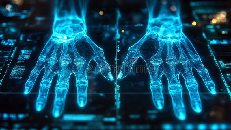X Ray View Human Fingers Highlighting Joints Skeletal Structure ...