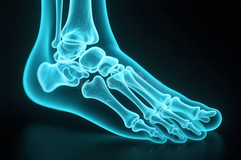 X-Ray View of the Human Foot S Bones, 3D Medical Illustration, Skeletal ...