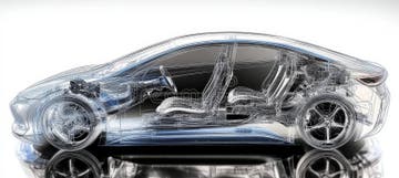 X-Ray View Showing the Internal Framework, Engine, and Structure of a ...