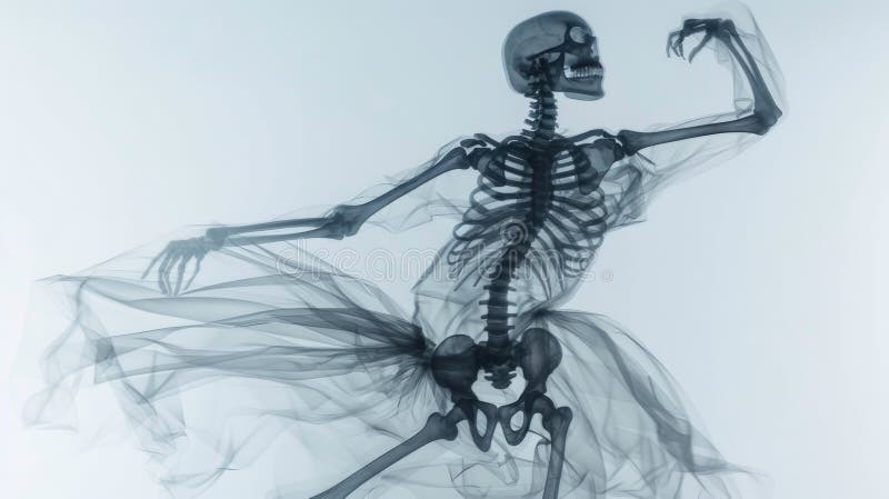 X-ray Vision of a Dancing Skeleton Stock Illustration - Illustration of ...