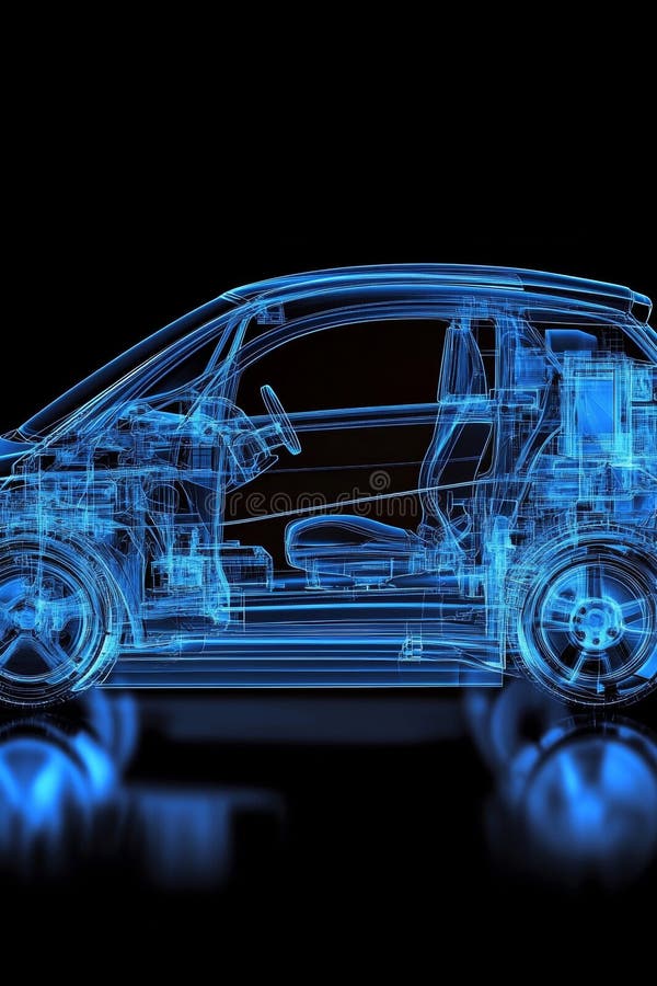 X-Ray Vision of a Modern Electric Cars Internal Structure, Engineering ...