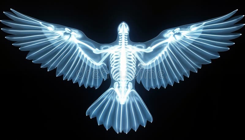 X-ray Visualization of Bird Wings with Visible Skeletal Structure ...