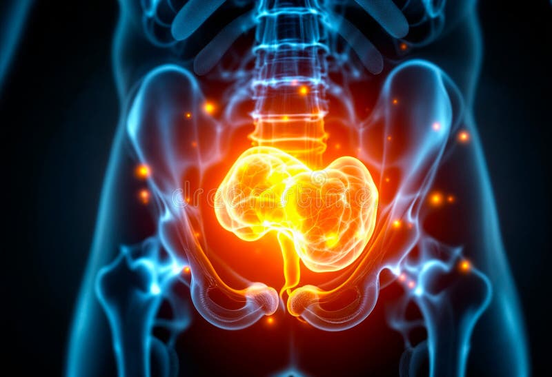 X-ray Visualization of Enlarged and Inflamed Prostat Stock Illustration ...