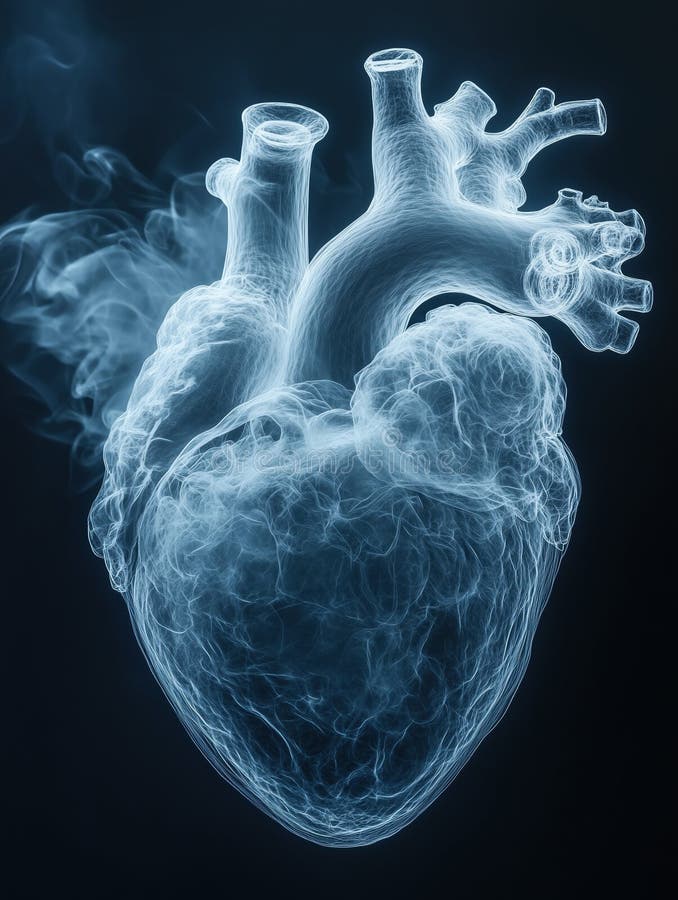 X-ray Visualization of a Human Heart Illustrating Its Anatomical ...