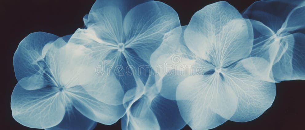 X-ray Visualization of Hydrangea Flower Showcasing Intricate Blooms and ...