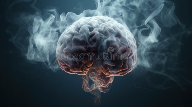 X-rays of the Human Brain and Smoke Stock Illustration - Illustration ...