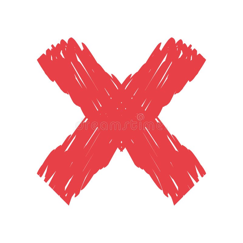 X Red Geometric Shape Painted Stock Vector - Illustration of vector ...