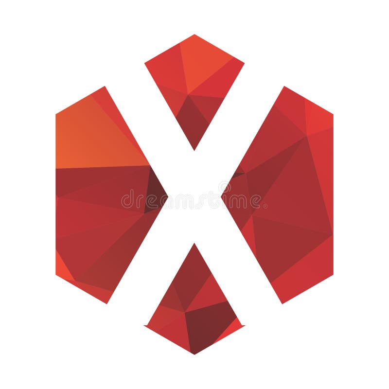 X Red Polygonal Logo and Icon Stock Vector - Illustration of abstract ...