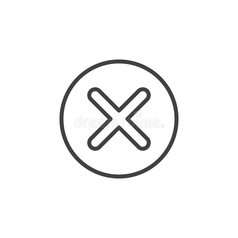 X, Remove Circular Line Icon. Round Simple Sign Stock Vector ...