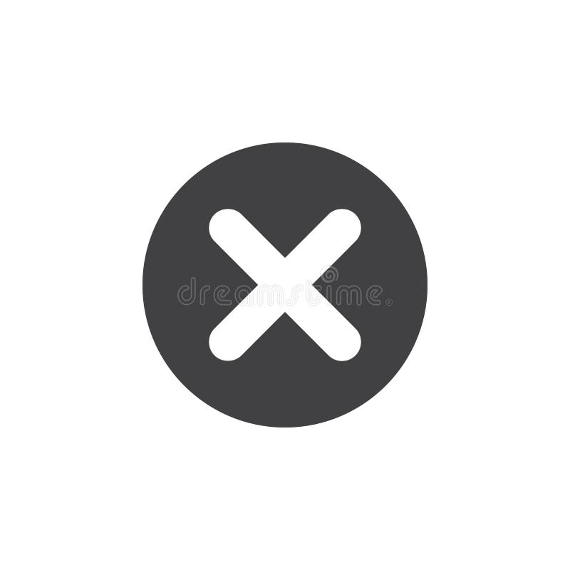 X, Remove Flat Icon. Round Simple Button, Circular Vector Sign Stock ...