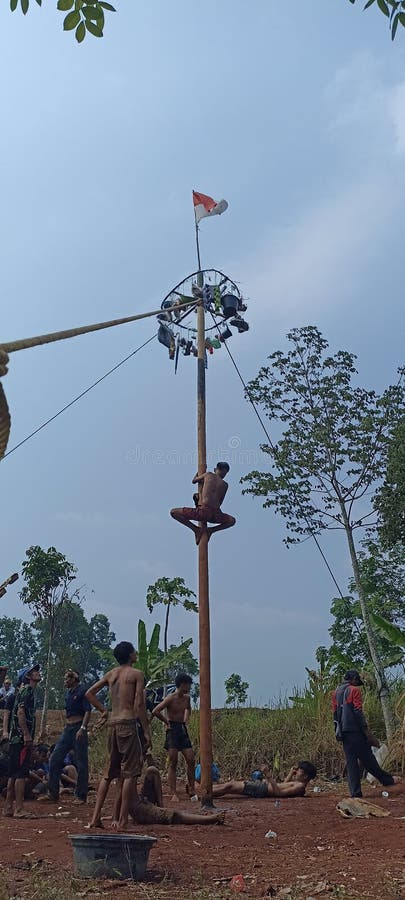 It& X27;s Called Panjat Pinang from Indonesia Editorial Image - Image ...