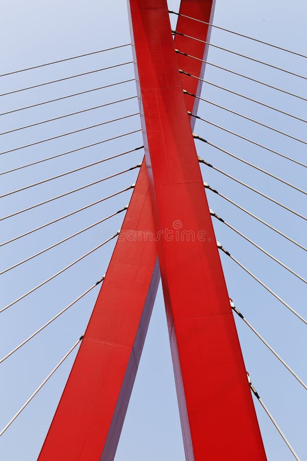 X in the Shape of a Cable-stayed Bridge,unique Stock Image - Image of ...