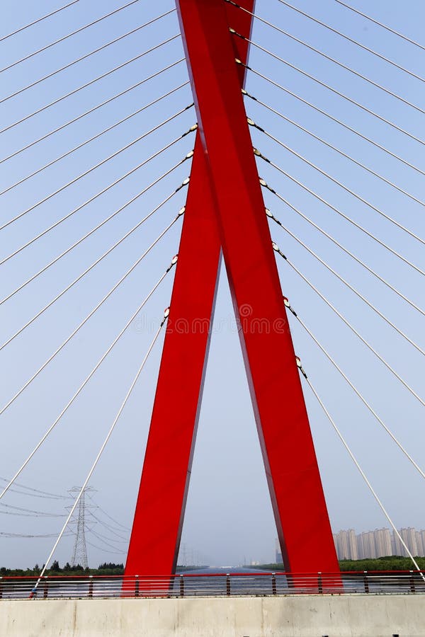 Asymmetric Cable-stayed Bridge, Unique Stock Image - Image of shape ...