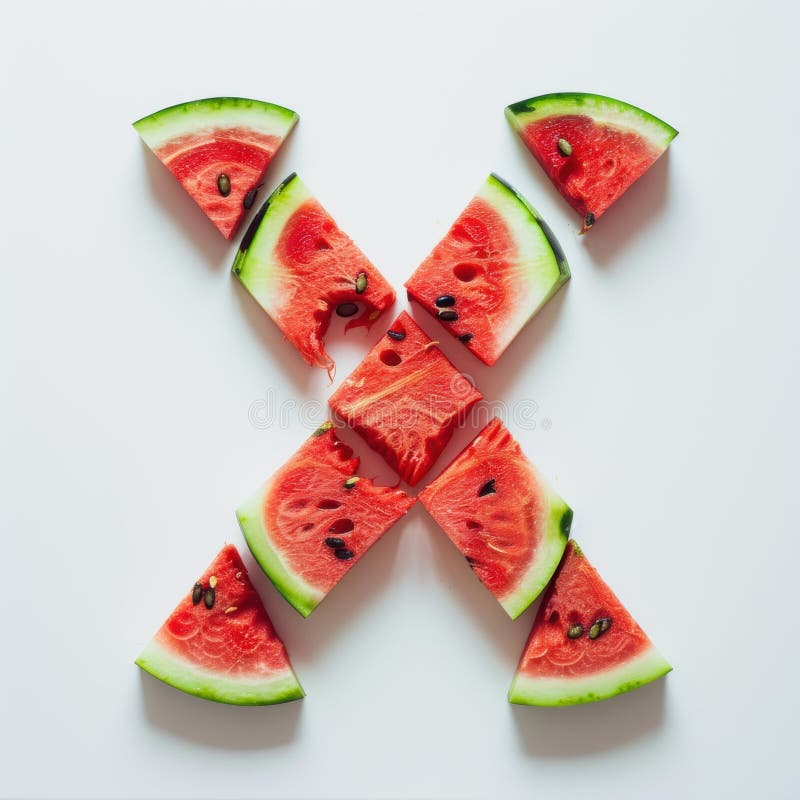 X-Shaped Artistry Crafted from Slices Stock Illustration - Illustration ...