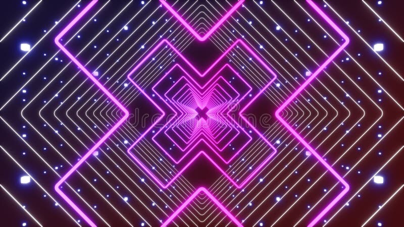 X-shaped neon tunnel loop stock footage. Video of digital - 188628612
