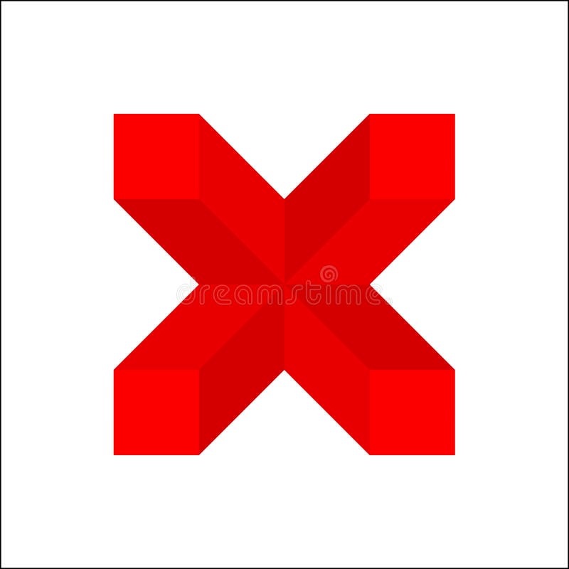 Red X Cross Symbol on White Background. Stock Illustration ...
