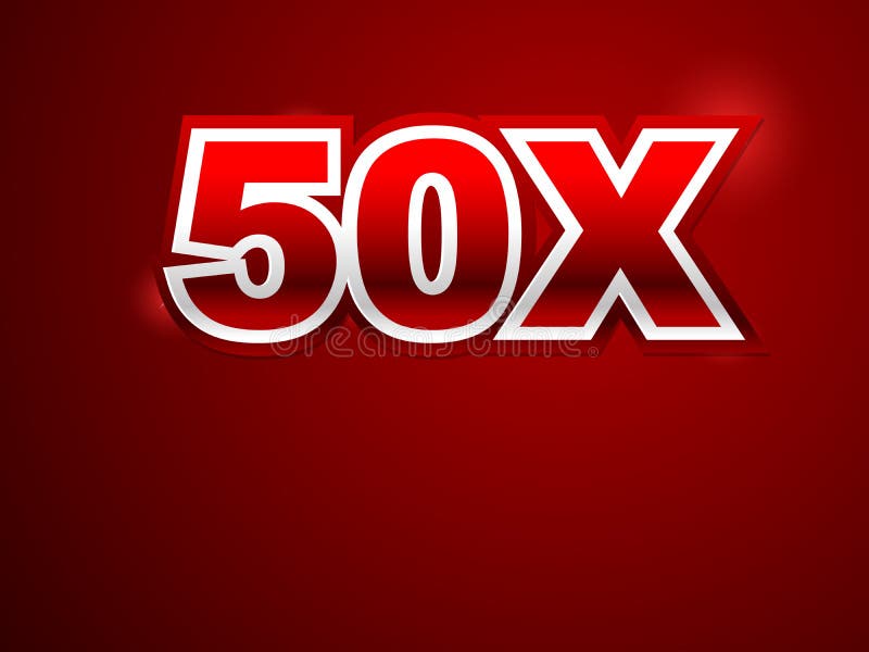 50x sign in red background stock vector. Illustration of graphic ...