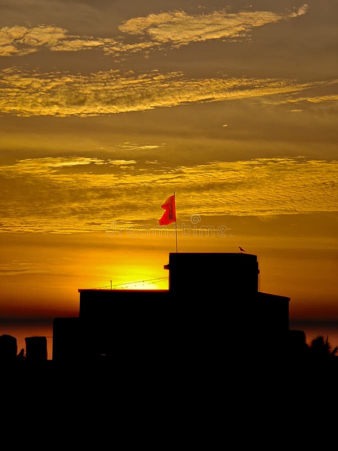 Sunset Silhouettes and Waving Flags Nashik Stock Photo - Image of ...