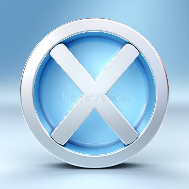 An X Symbol on a Blue Background Stock Illustration - Illustration of ...