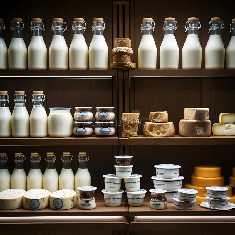 "a Taste of Tradition: Bottles and Blocks of Dairy Stock Image - Image ...