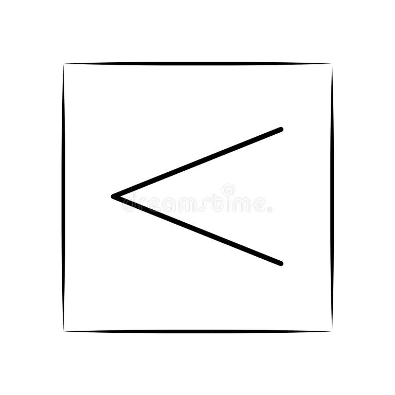 & X22;less Than& X22; Symbol, a Simple Math Symbol with Black Lines and ...