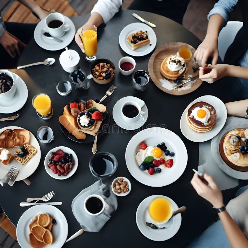"Top View Breakfast Table Setting" Stock Image - Image of brunch ...