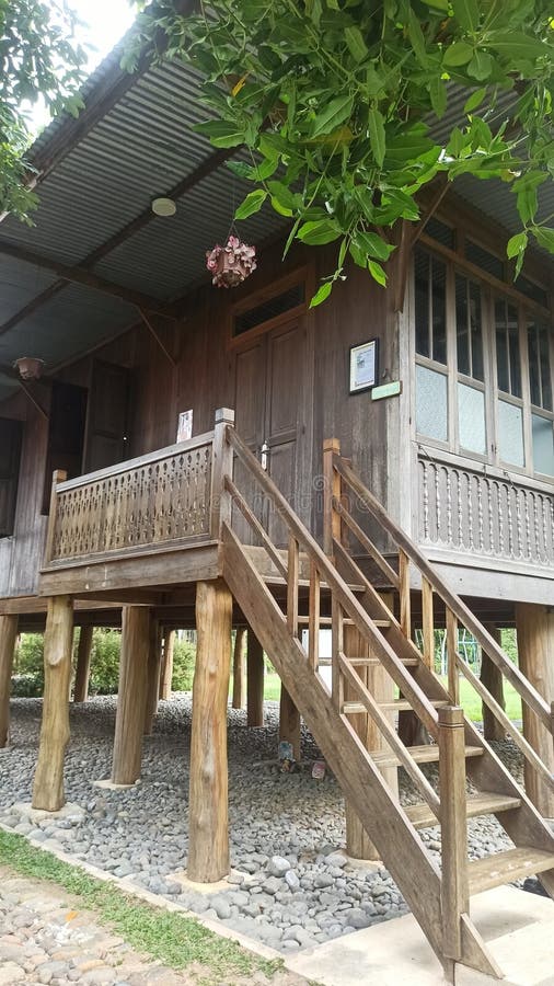 & X22;Traditional Stilt House Amid Lush Greenery Stock Image - Image of ...