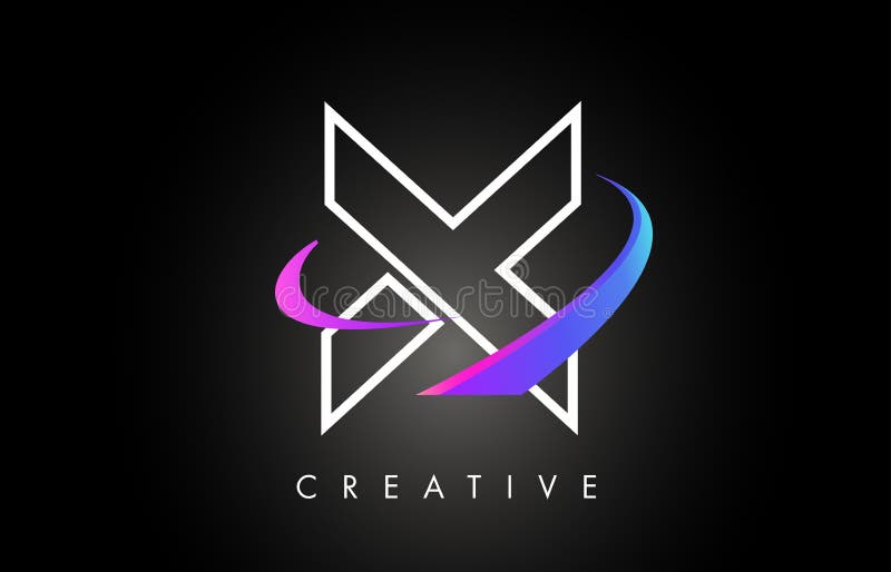 X Trendy Modern Letter Logo Design Monogram and Creative Swoosh on ...