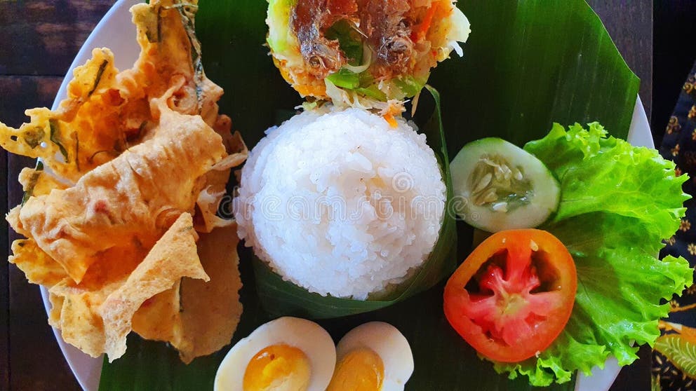 & X22;Urap Rice& X22; Typical Indonesian Food from Java Island Stock ...