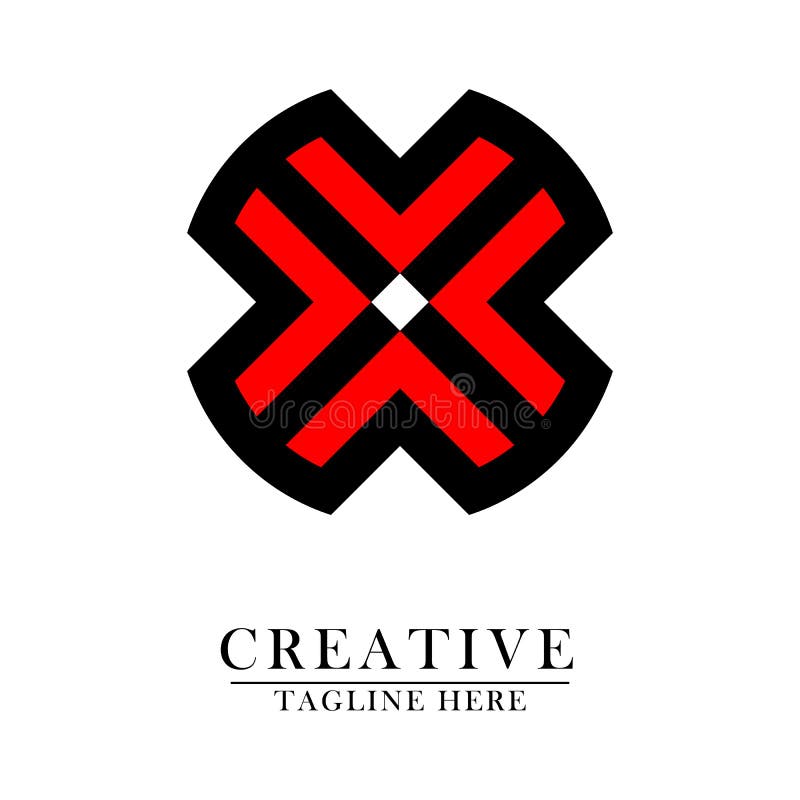 X Vector Logo with Red and Black Color Stock Vector - Illustration of ...