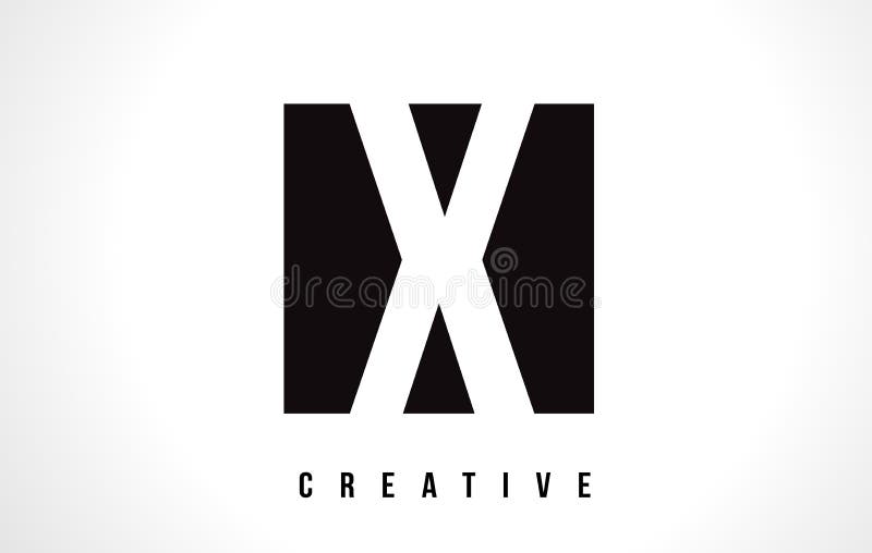 X White Letter Logo Design with Black Square. Stock Vector ...