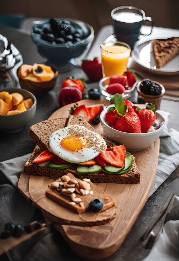"Wholesome Morning Boost: Nutritious Breakfast Essentials" Stock Photo ...