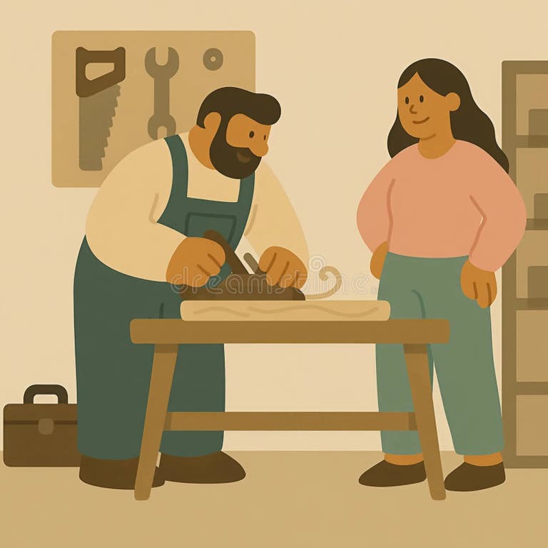 "in the Workshop – Flat Style Craft Scene" Stock Illustration ...