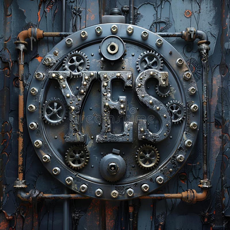 "Yes" is Displayed in a Mechanical-style Sign, AI-generated. Stock ...