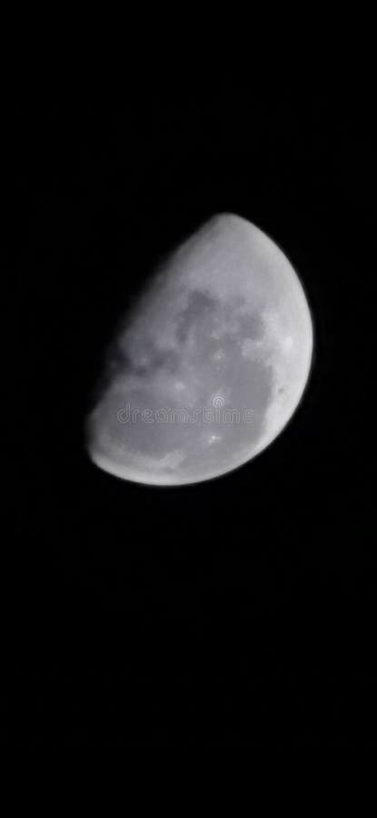 50x Zoom Android a Half Moon Stock Image - Image of moon, zoom: 201406621