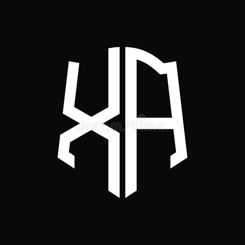 XA Logo Monogram with Shield Shape Ribbon Design Template Stock Vector ...