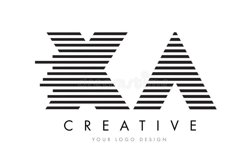 XA X a Zebra Letter Logo Design with Black and White Stripes Stock ...