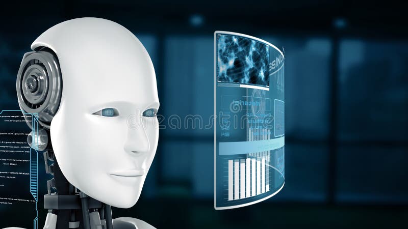 XAI Futuristic Robot, Artificial Intelligence CGI Big Data Analytics ...