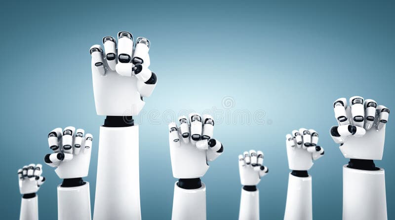 XAI Robot Humanoid Hands Up To Celebrate Success Achieved by Using AI ...