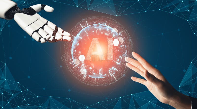 XAI Futuristic AI Thinking of Droid Robot Artificial Intelligence ...