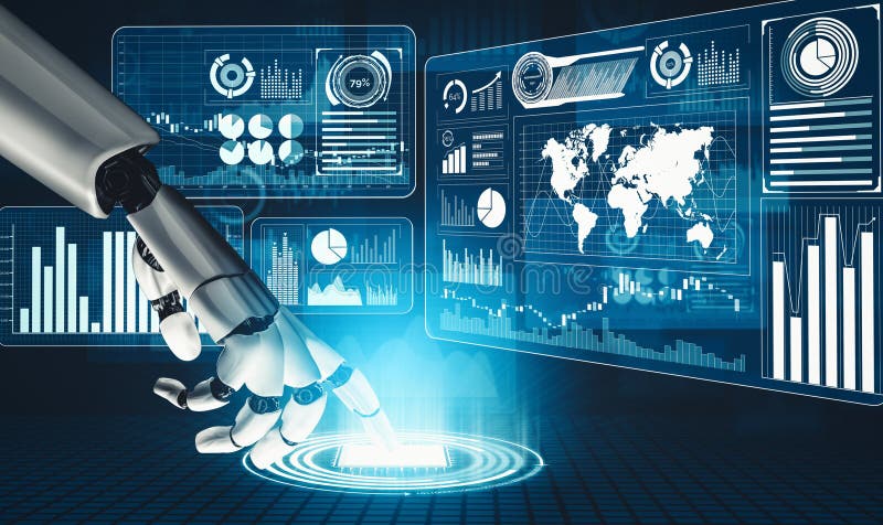 XAI Futuristic AI Thinking of Droid Robot Artificial Intelligence ...