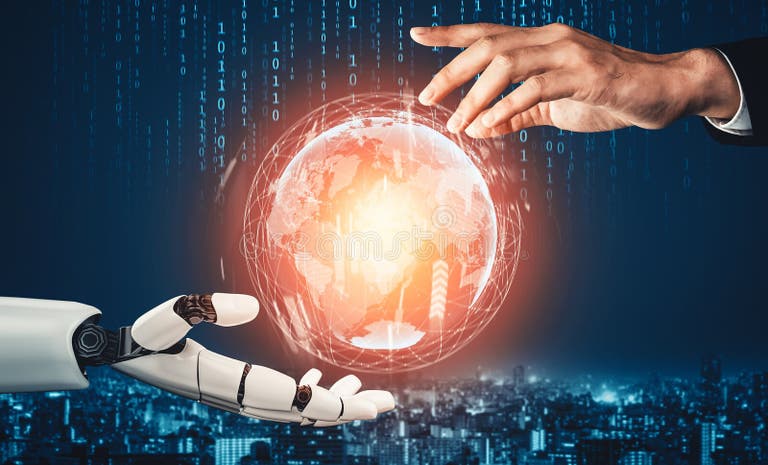 XAI Futuristic AI Thinking of Droid Robot Artificial Intelligence ...